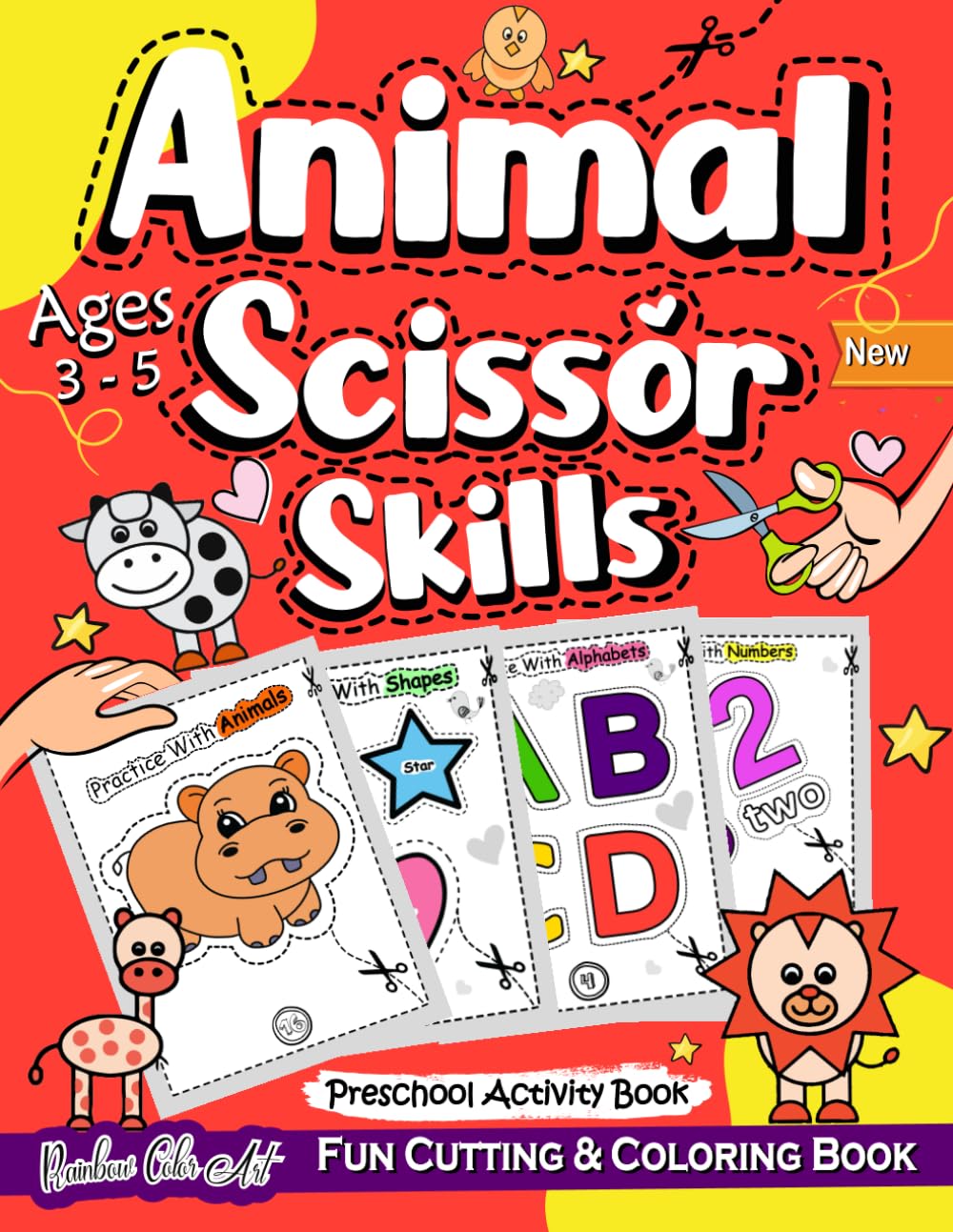 Animal Scissor Skills Preschool Activity Book Ages 3 - 5: Lovely ...
