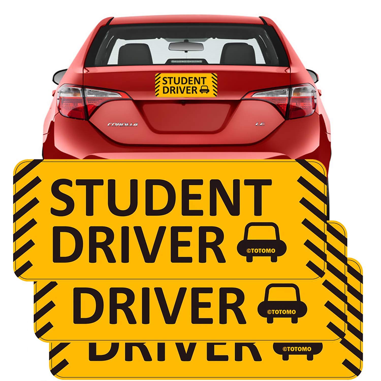Amazon.com: TOTOMO Student Driver Magnet Sticker - (Set of 3) 10"x4 ...