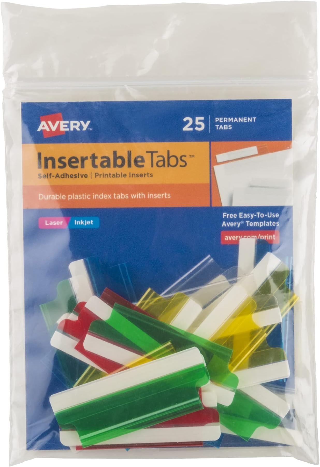 Amazon.com : Avery 1-1/2" Self-Adhesive Index Tabs Assorted Colors ...