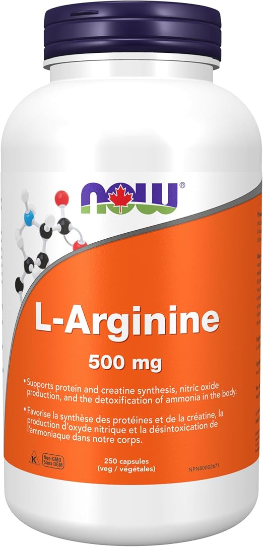 Amazon.com: NOW Supplements, L-Arginine 500 mg, Nitric Oxide Precursor ...