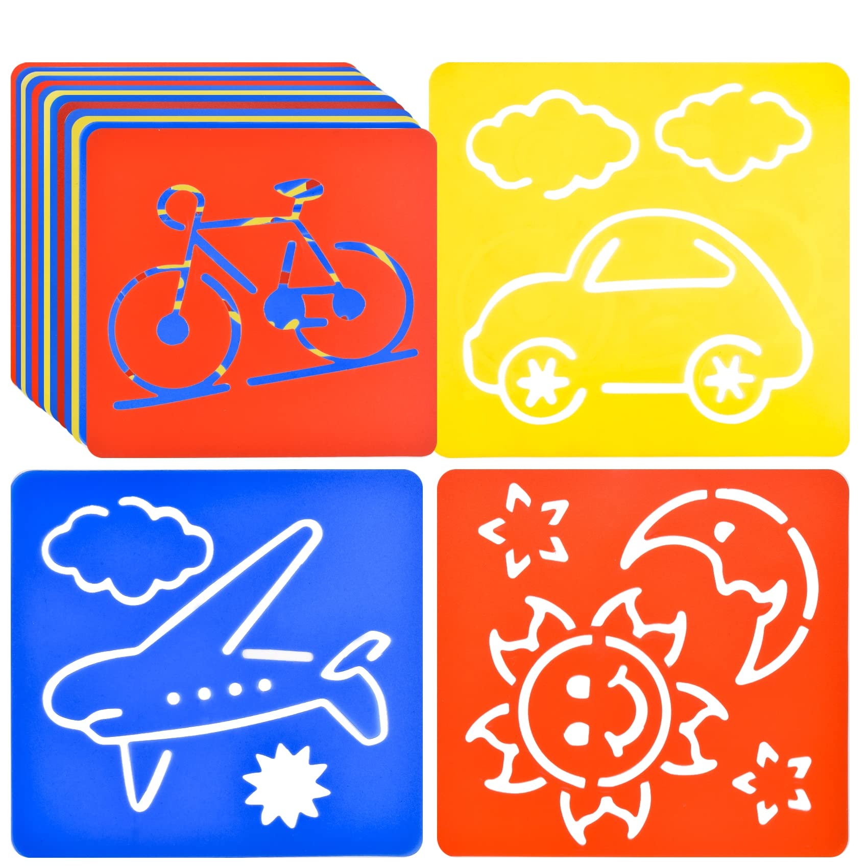 Buy 24 Pieces Painting Stencil Templates for Kids 6 Inches Drawing ...