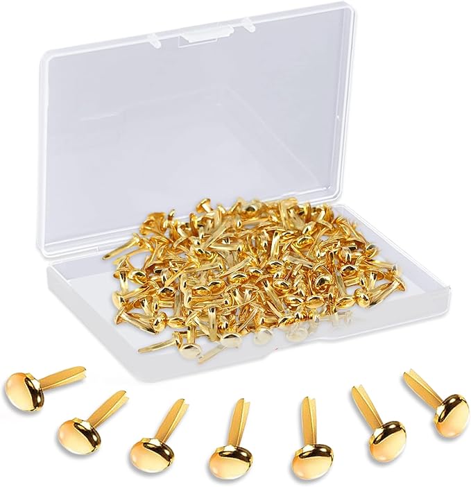 Split Pins, 100 Pcs Gold Pastel Metal Split Pins, Brad Paper Fasteners ...