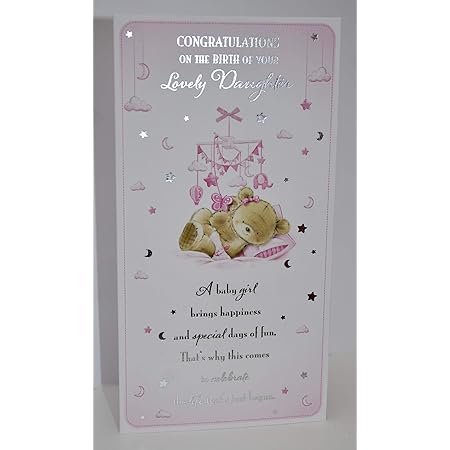 Congratulations On The Birth of Your Lovely Daughter Greetings Card ...