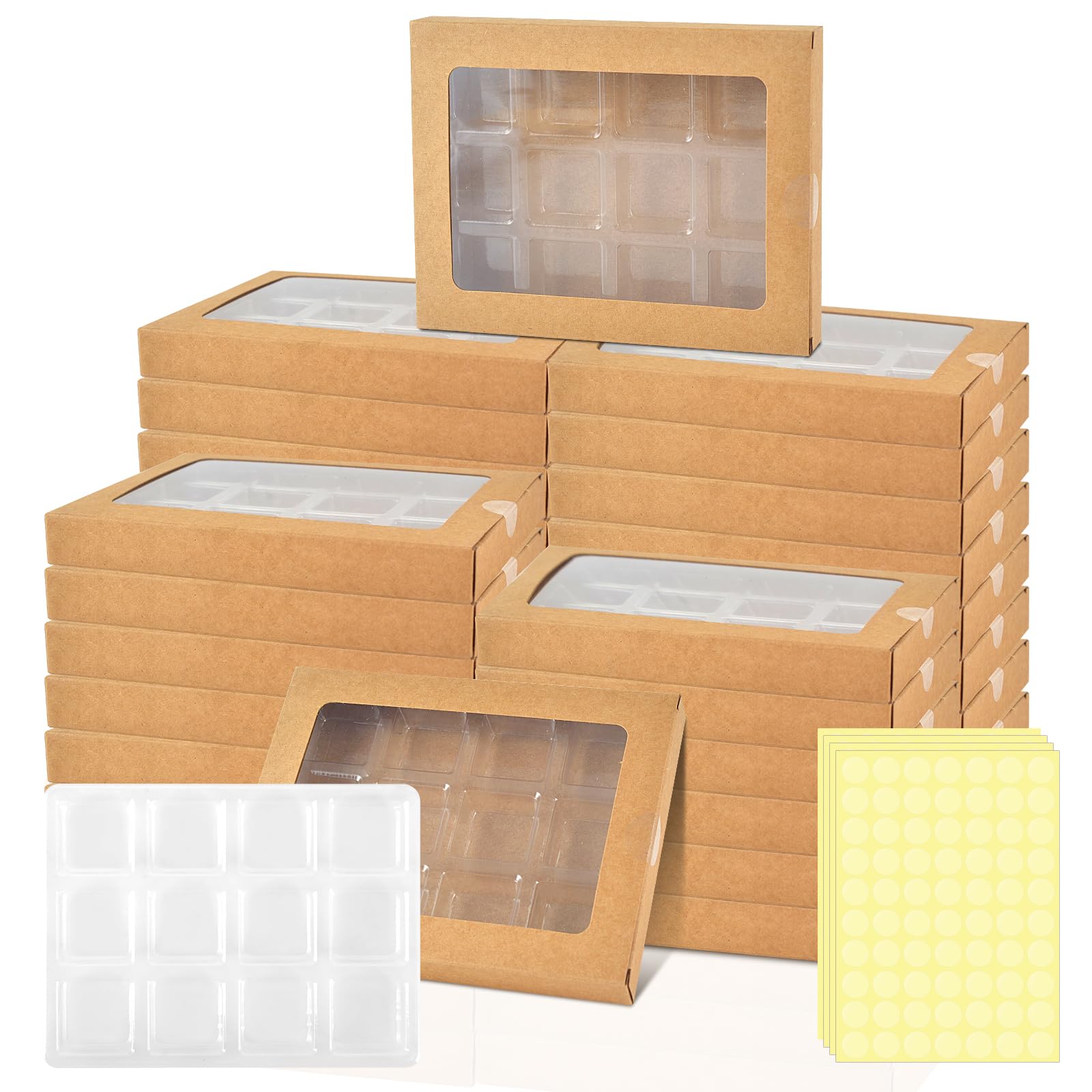 Amazon.com: 50 Pcs Wax Melt Molds with Boxes Gift Boxes for Wax Melts ...