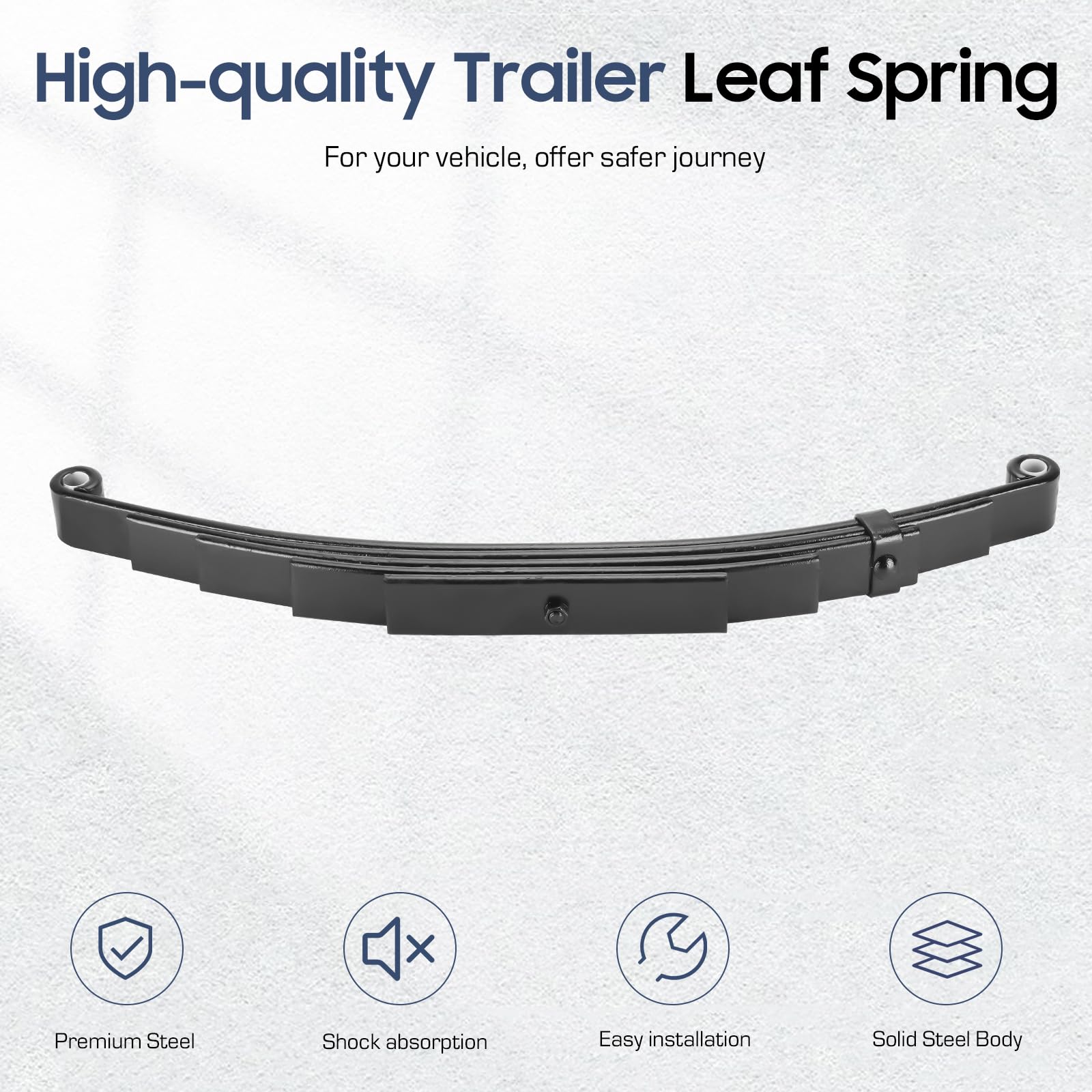 Snapklik Trailer Leaf Spring 5 Leaf 3000lb Capacity Double Eye