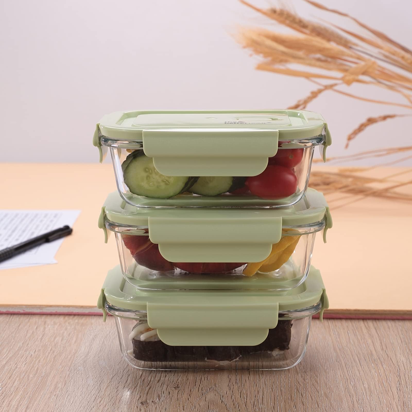 Buy TintBox Premium 500 ml Glass Lunch Box with glass lid & Protective ...