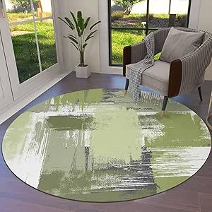 Amazon.com: Sage Green Round Area Rugs Collection 3.3', Non Slip Indoor ...