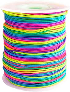Amazon.com: 1mm x 330 Feet Elastic String Stretchy Rainbow Cord for ...