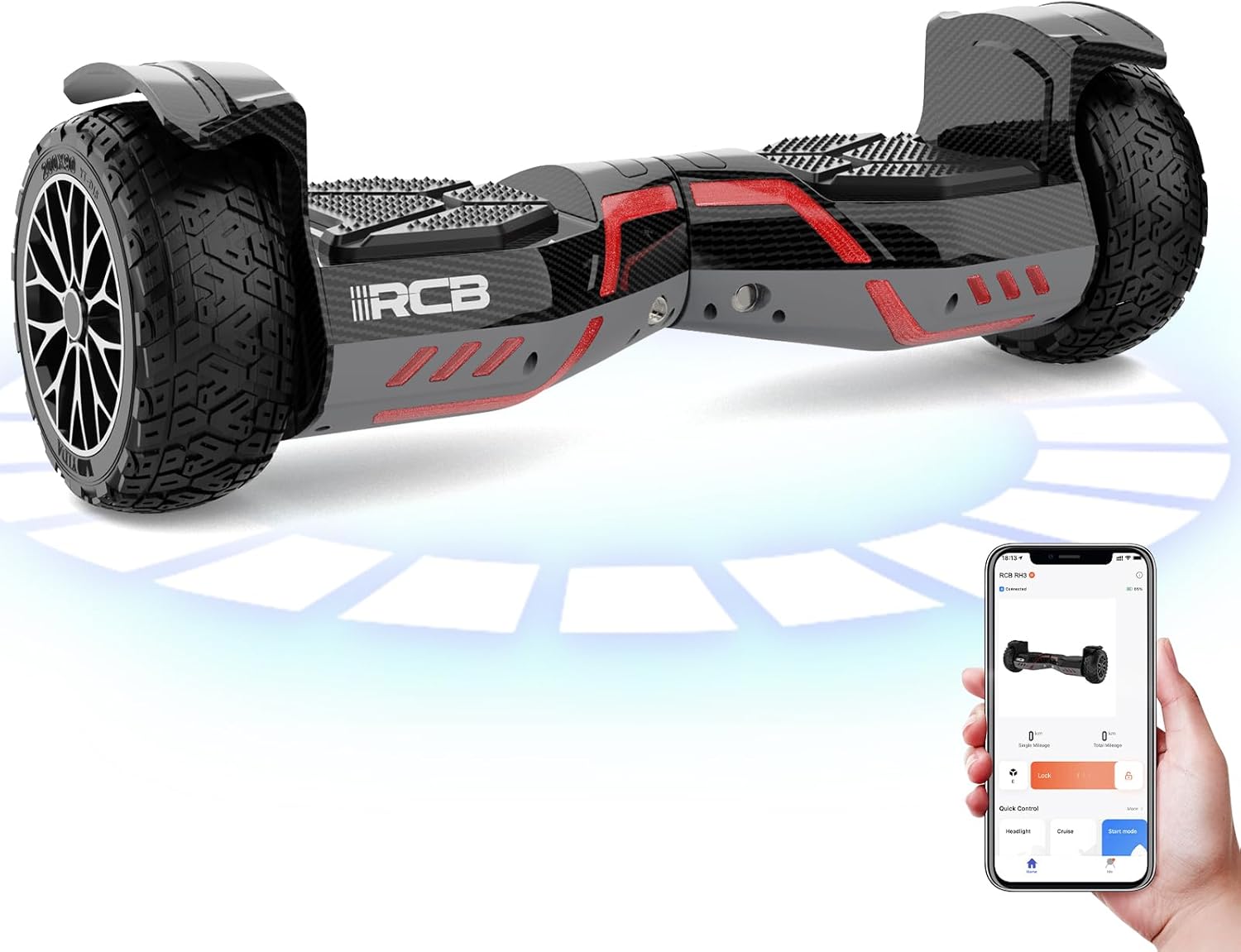 RCB Hoverboard Todoterreno 8.5", Hoverboards SUV con App, Luz LED y ...