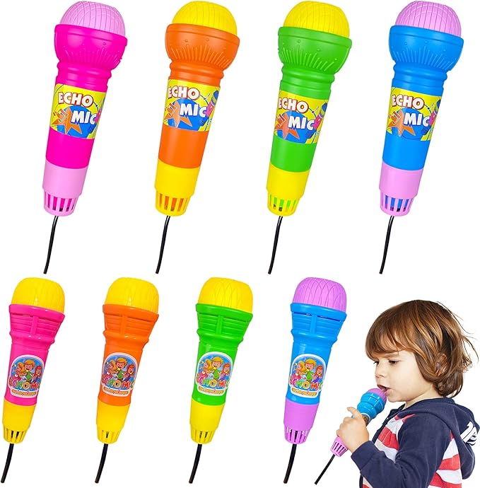 Amazon.com: 8 PCS Echo Toy Microphones Karaoke Mics with Echo Effect ...