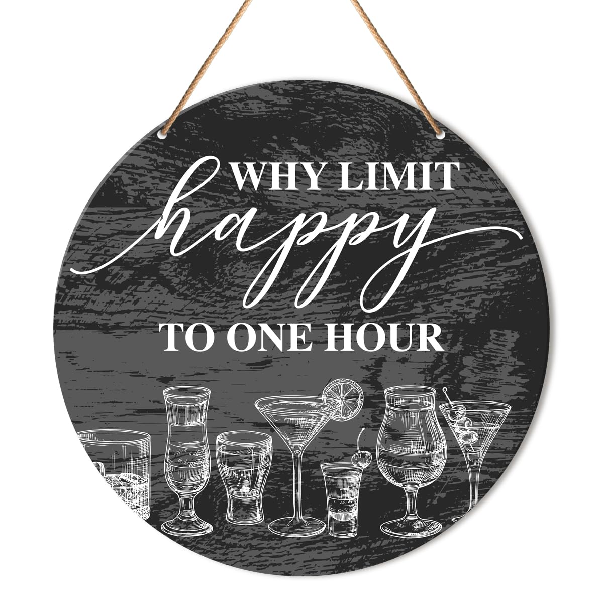 Amazon.com: Bar Decor Sign, Pub Round Wood Hanging Signs Decor ...