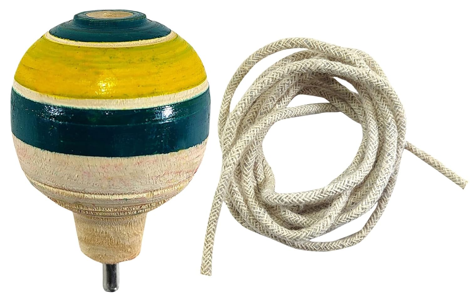 Buy Sky Traditional Wooden Spinning Top Lattoo with Thread Pambaram ...