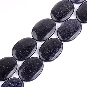 Amazon.com: GEM-Inside Natural Oval 30x40mm Blue Sand StoneLoose ...