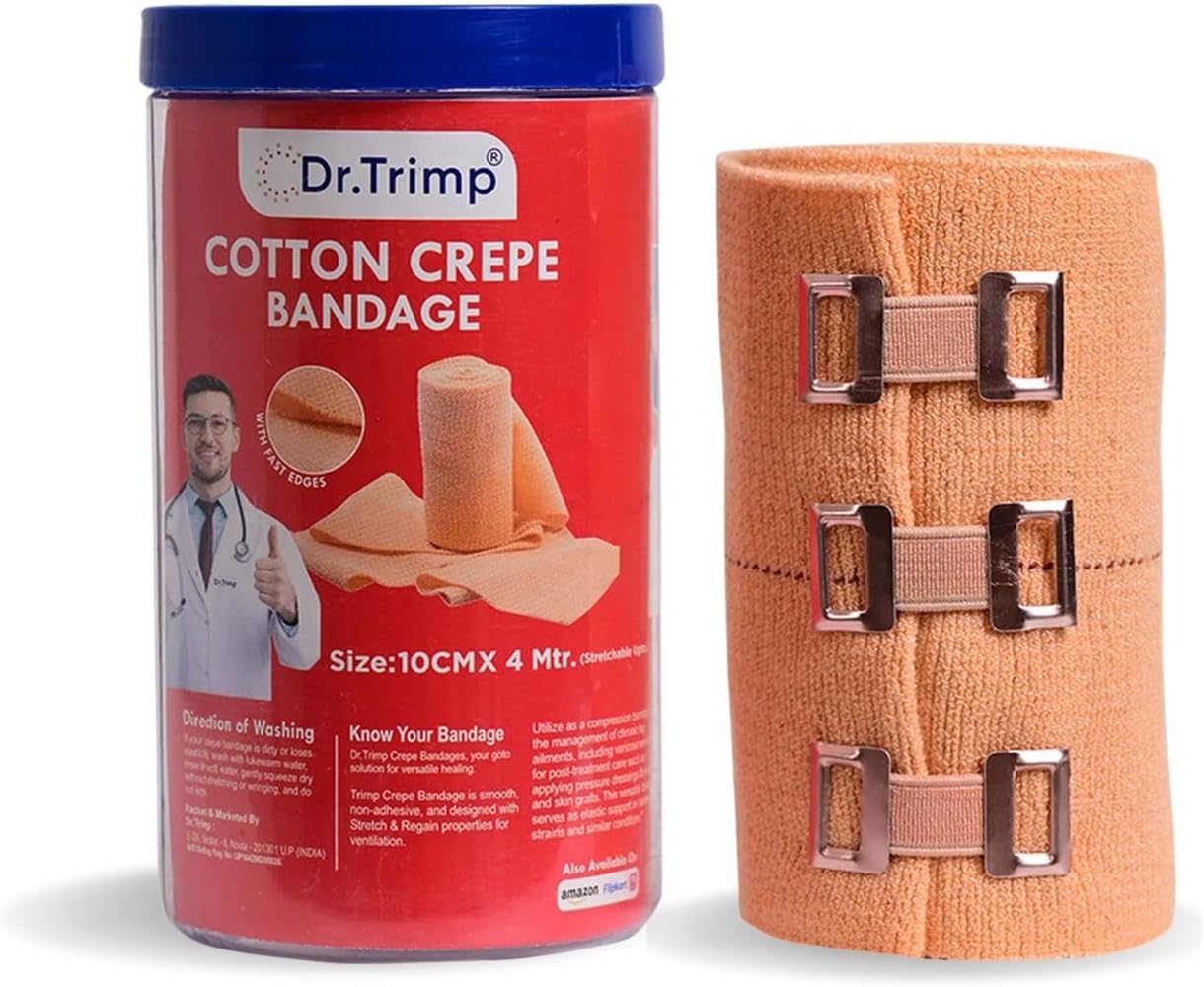 Cotton Crepe Bandage 10cm X 4mtr With Flexible Clips Pain | Desertcart UAE