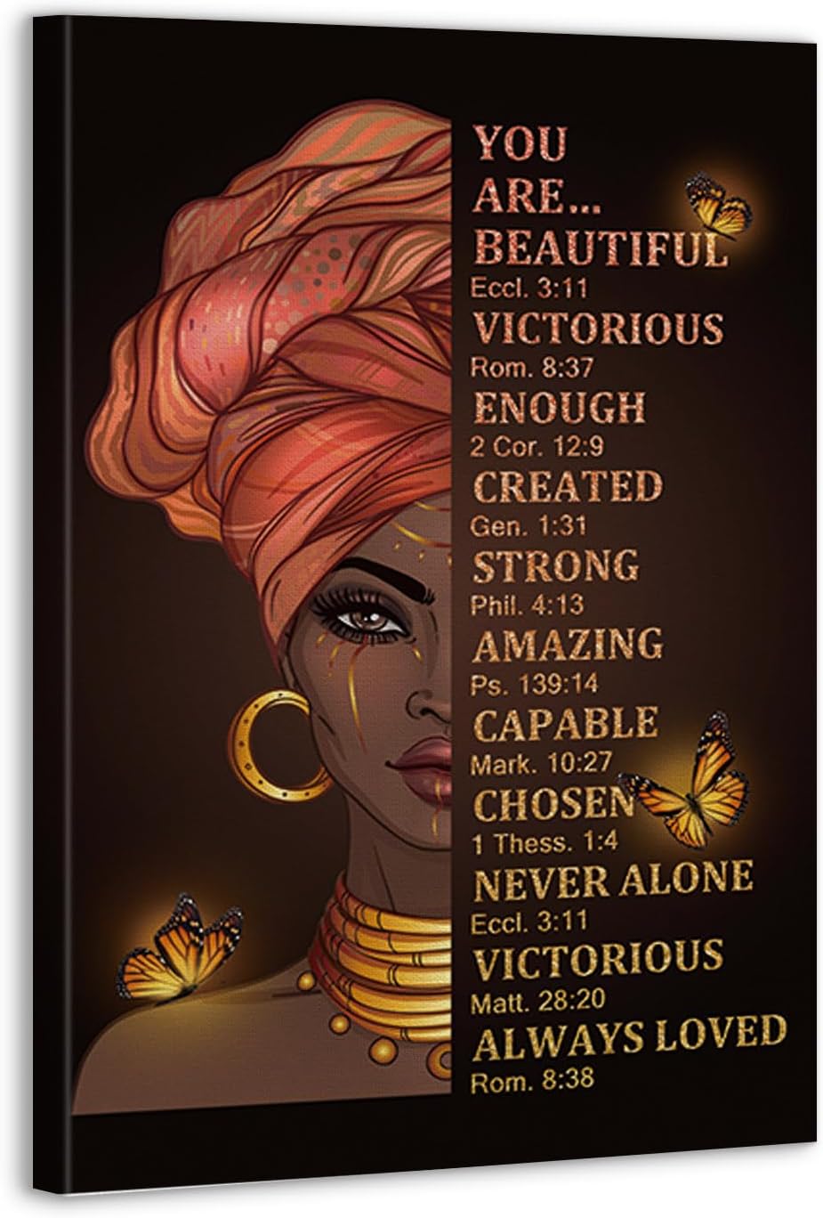 Amazon.com: FANBUDEC African American Wall Art Black Girl Inspirational ...