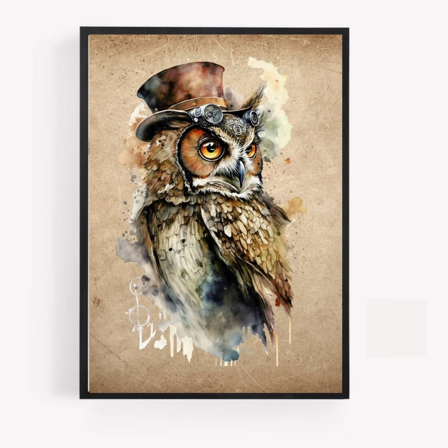 Steam punk steampunk owl Print Picture Poster hipster dapper vinatge ...