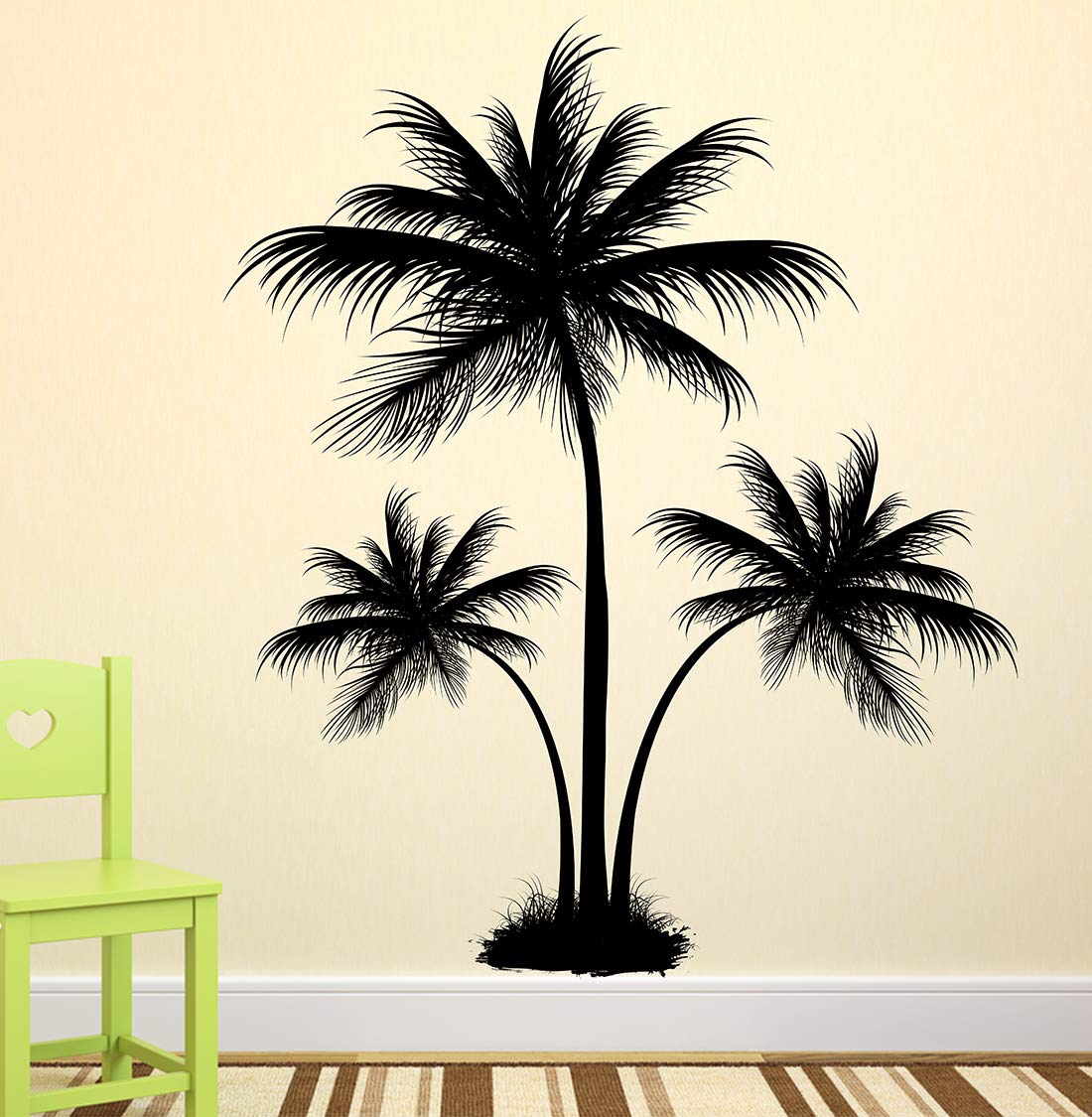 Fuzzy Coconut Tree Wall Sticker(Vinyl 100 cm X 90 cm) : Amazon.in: Home ...
