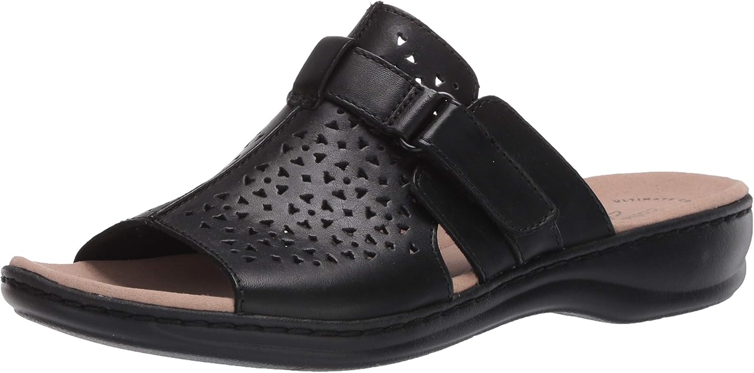 Clarks Women's Leisa Fox Sandal, Black Leather, 3.5 UK: Amazon.co.uk ...
