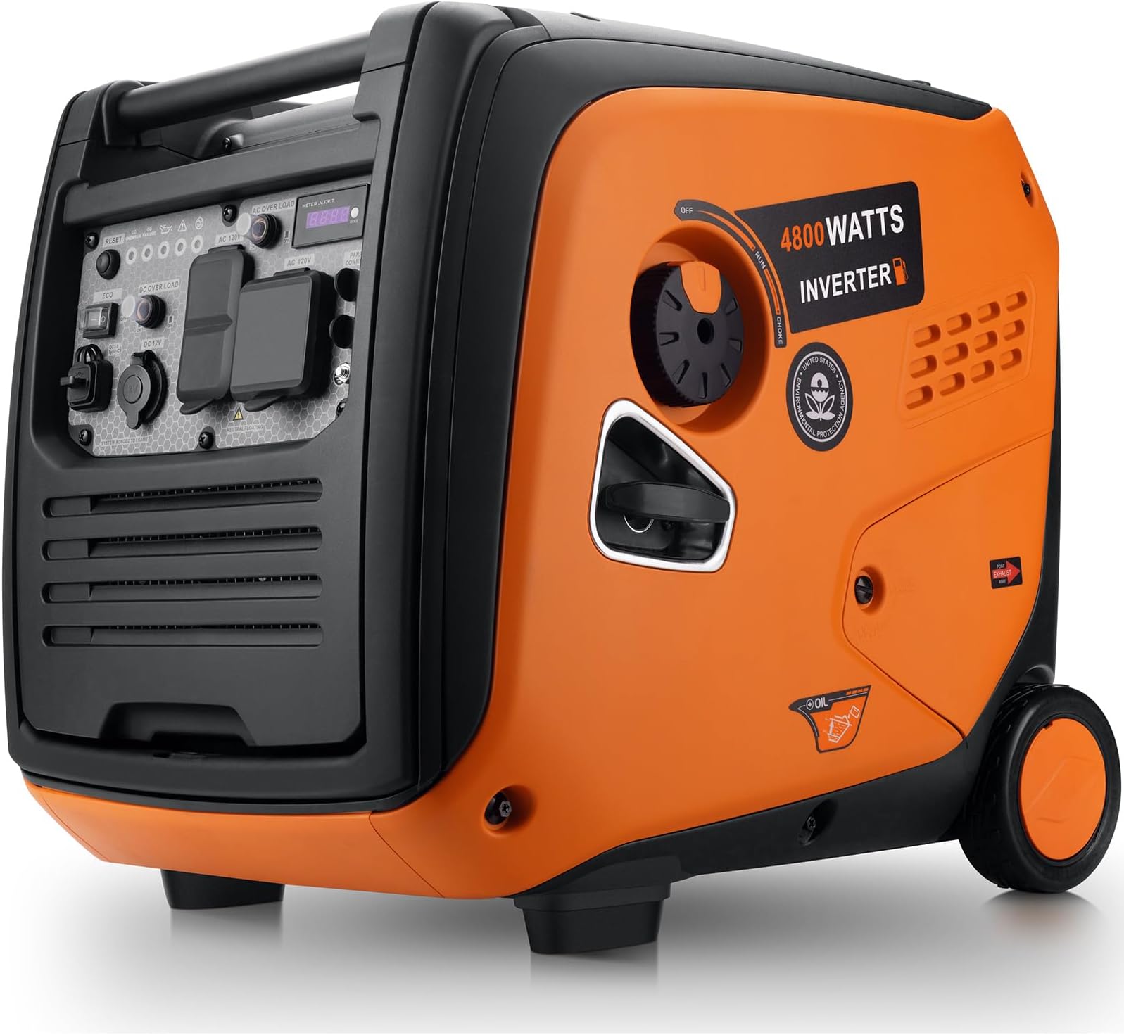 Amazon.com: 4800 Watts Inverter Generator Gas Powered, Portable ...