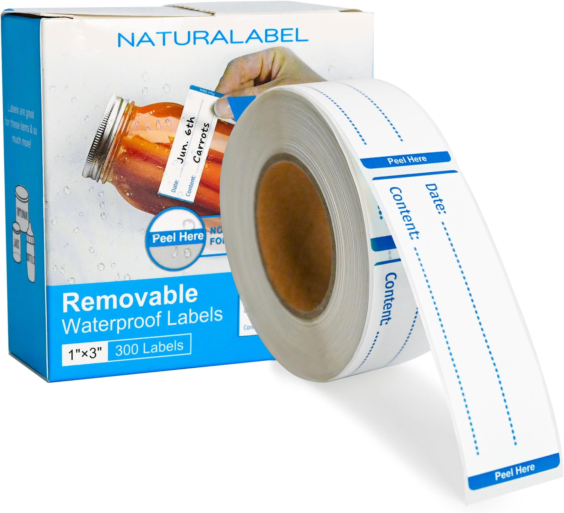 Amazon.com : NATURALABEL 300 PCS Removable Freezer Labels with ...