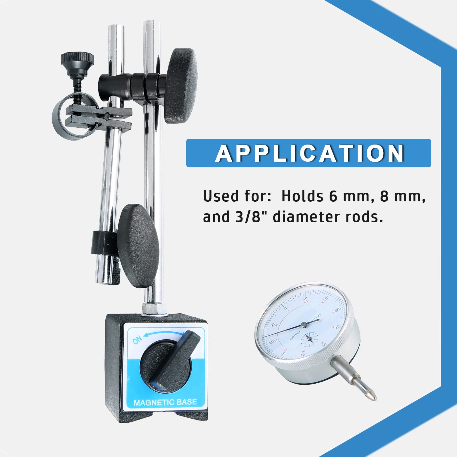 DASBET 110Lbs Magnetic Base with Fine Adjustment, 0-10mm Range Dial ...