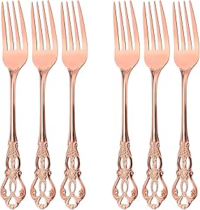 Amazon.com: Jankng 6pcs Basic Rose Gold Fork, Royal Stainless Steel ...