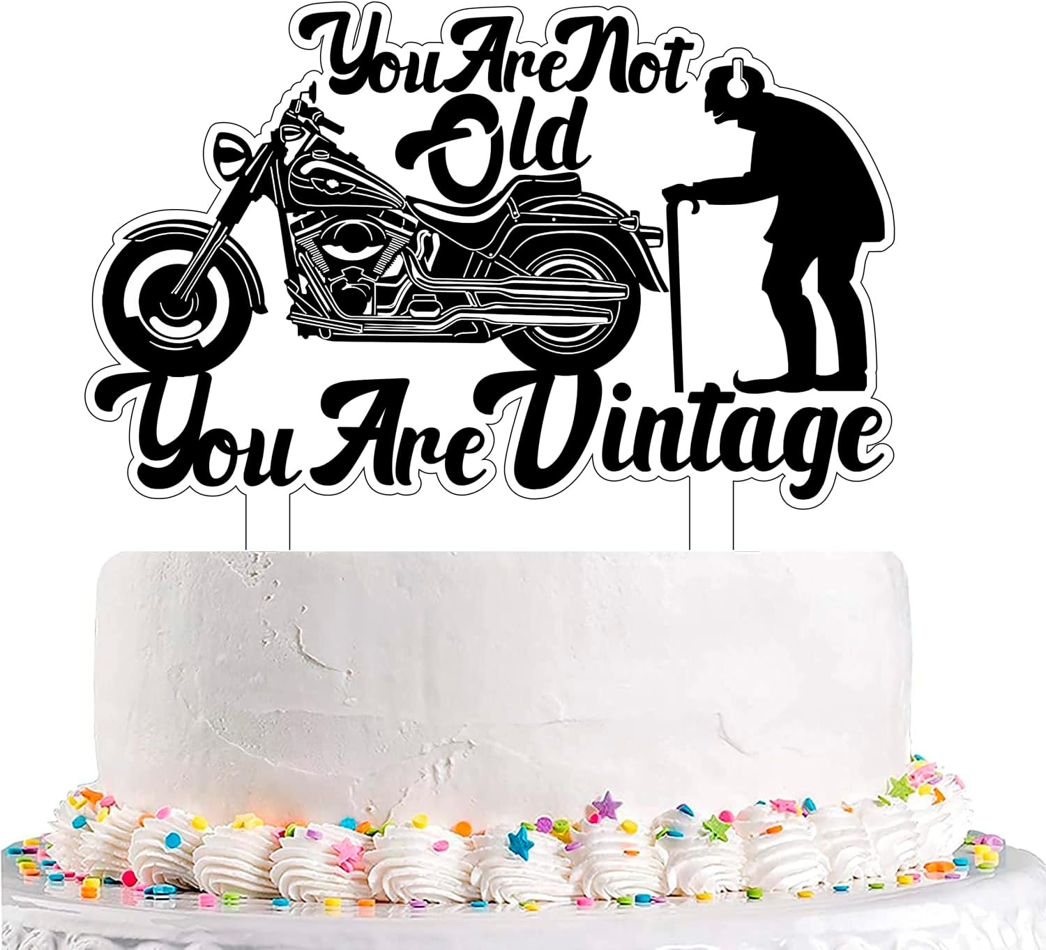 Amazon.com: Vintage Cake Topper Old Fart Cake Topper Humor Old Man Old ...