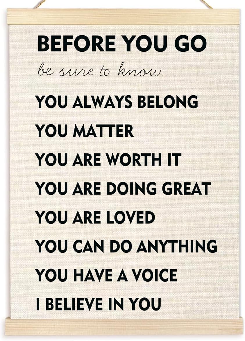 Amazon.com: Ecezatik Positive Affirmations Wall Decor, Before You Go Be ...