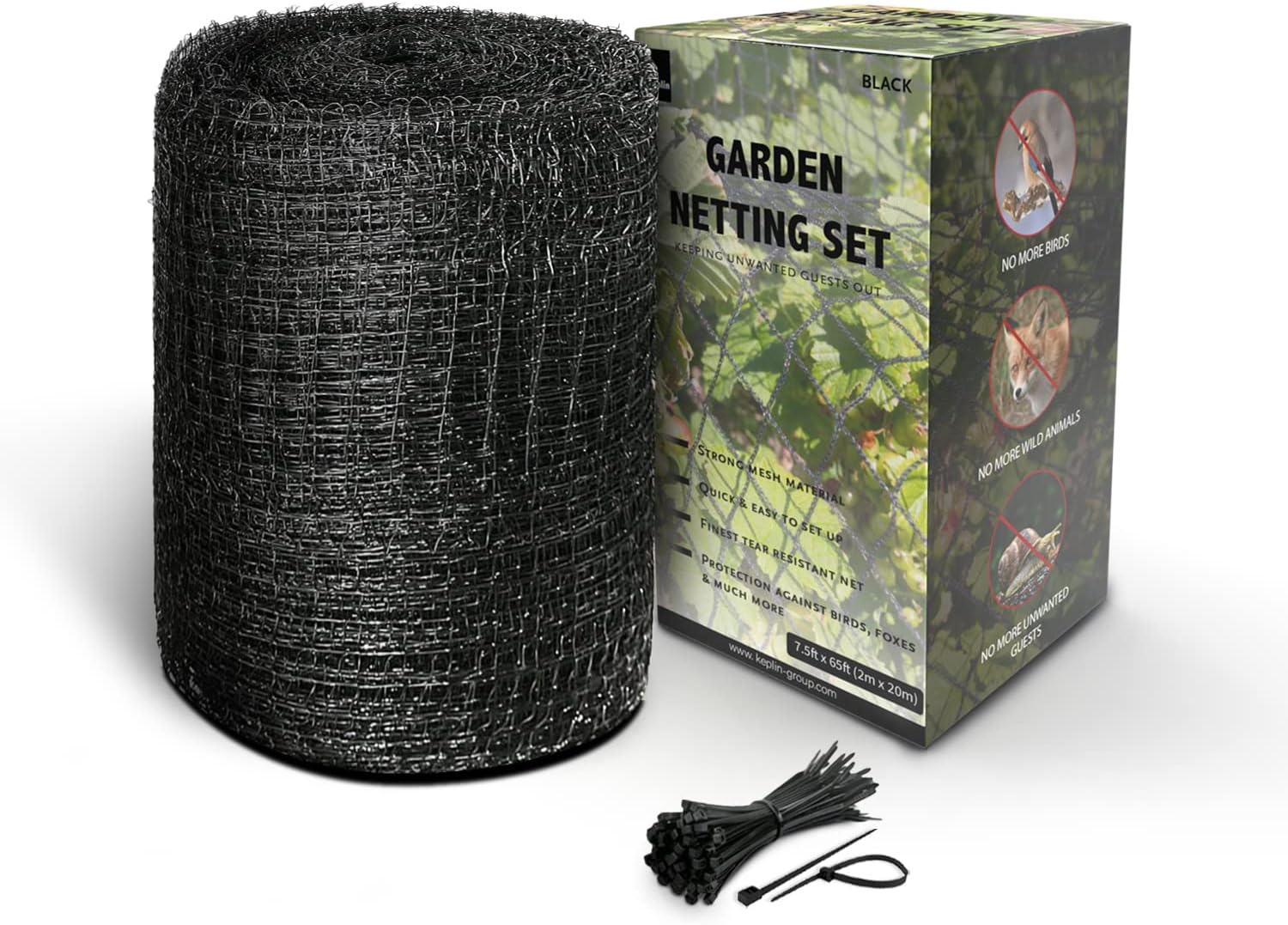 KEPLIN Garden Netting Kit (2x20m) – Heavy-Duty Woven Mesh Plant ...