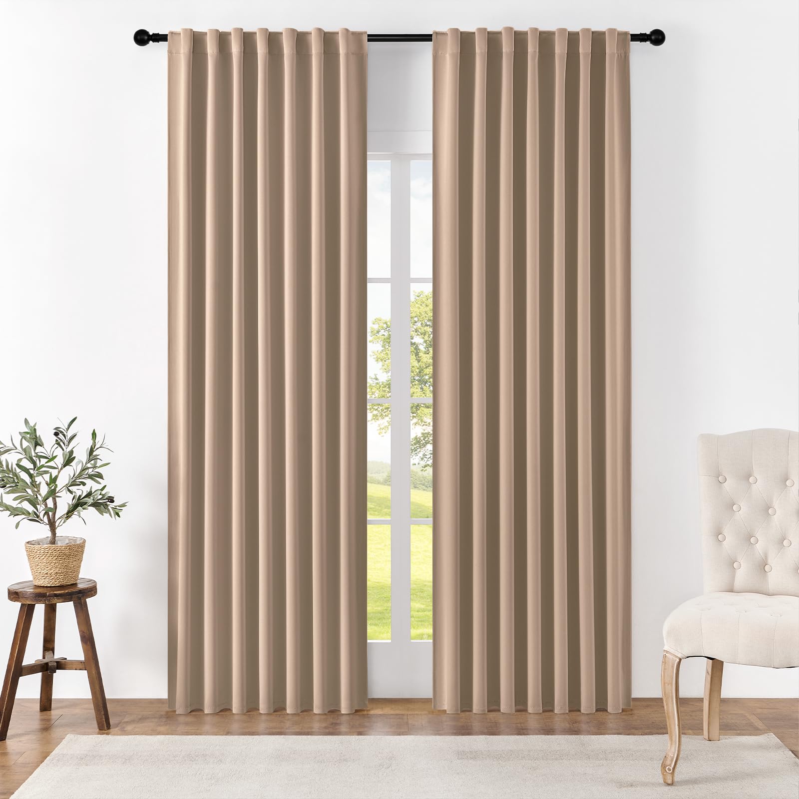 Amazon.com: Joydeco 90 Inch Curtains for Bedroom, Blackout Curtains 90 ...