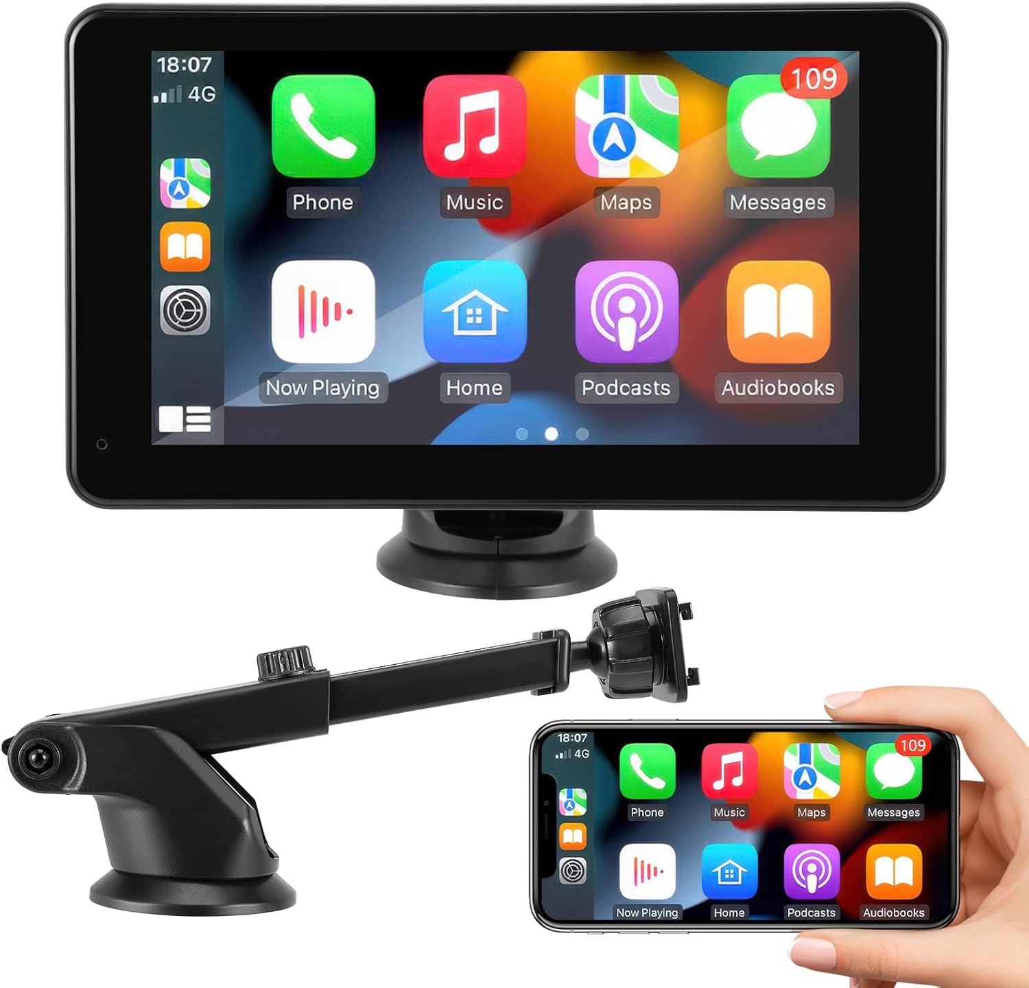 Wireless Apple Carplay Android Auto Screen,7’’ HD Car Touch Screen Car ...