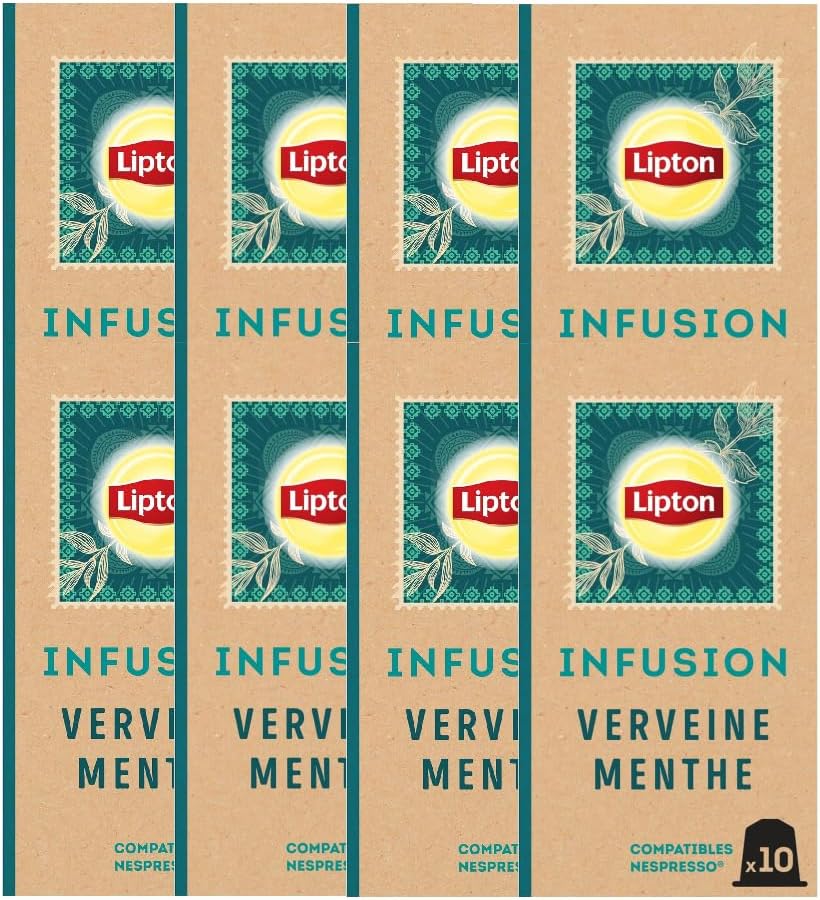 Lipton, Infusion Goût Verveine Menthe, Fraîcheur,Capsules Compatibles ...
