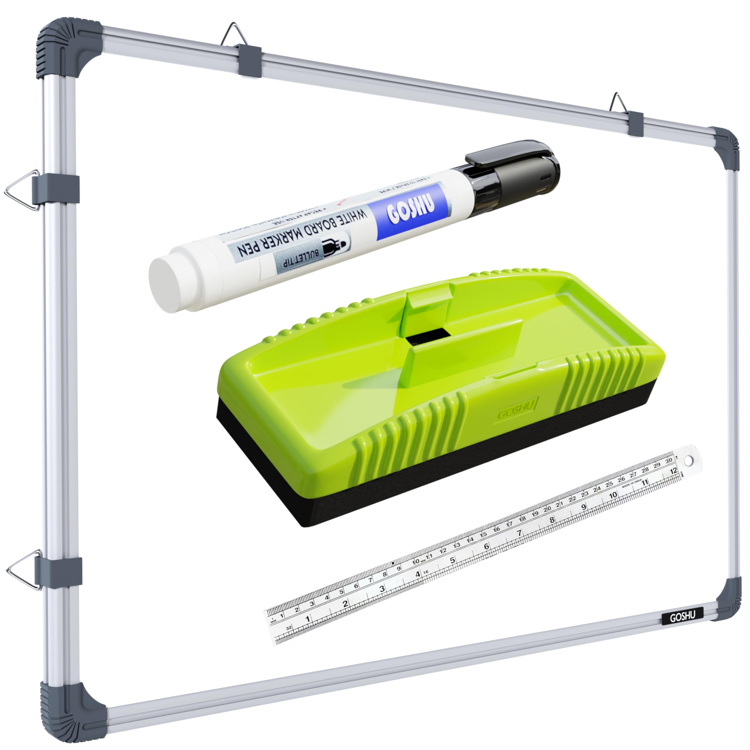GOSHU Non Magnetic 3 feet x4 feet Double Sided Board Whiteboard ...