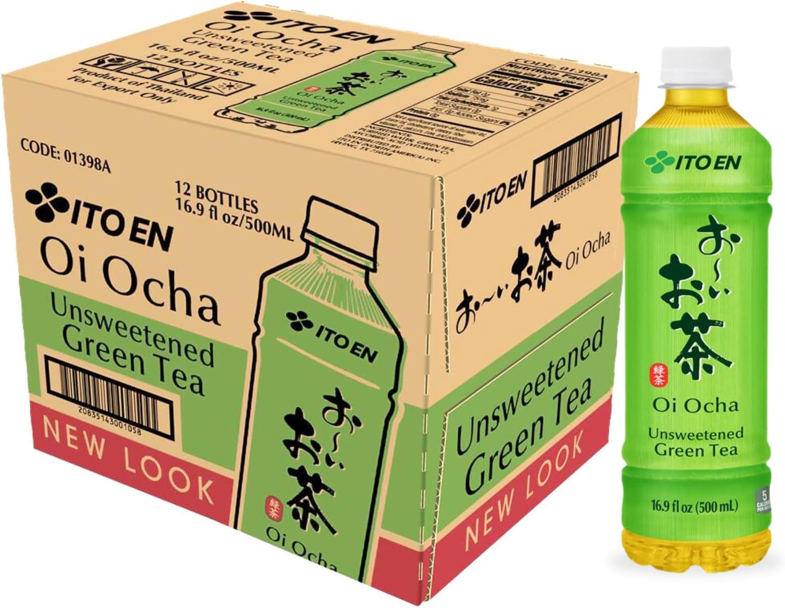 Amazon.com : Ito En Tea Oi Ocha Green Tea, Unsweetened, 16.9 Ounce ...
