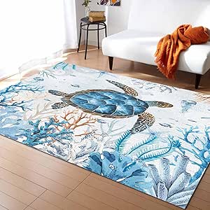 Amazon.com: Ocean Summer Turtle Area Rug 2' x 3', Modern Outdoor Living ...