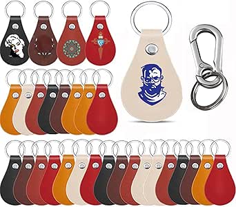 Amazon.com: YYDDP 31PCS Leather Keychain Blanks, Leather Key Fobs Kit ...