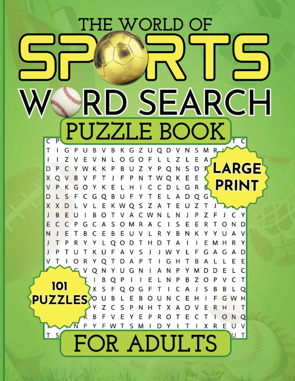 The World of Sports - A Word Search Book for Adults: 101 Large Print ...