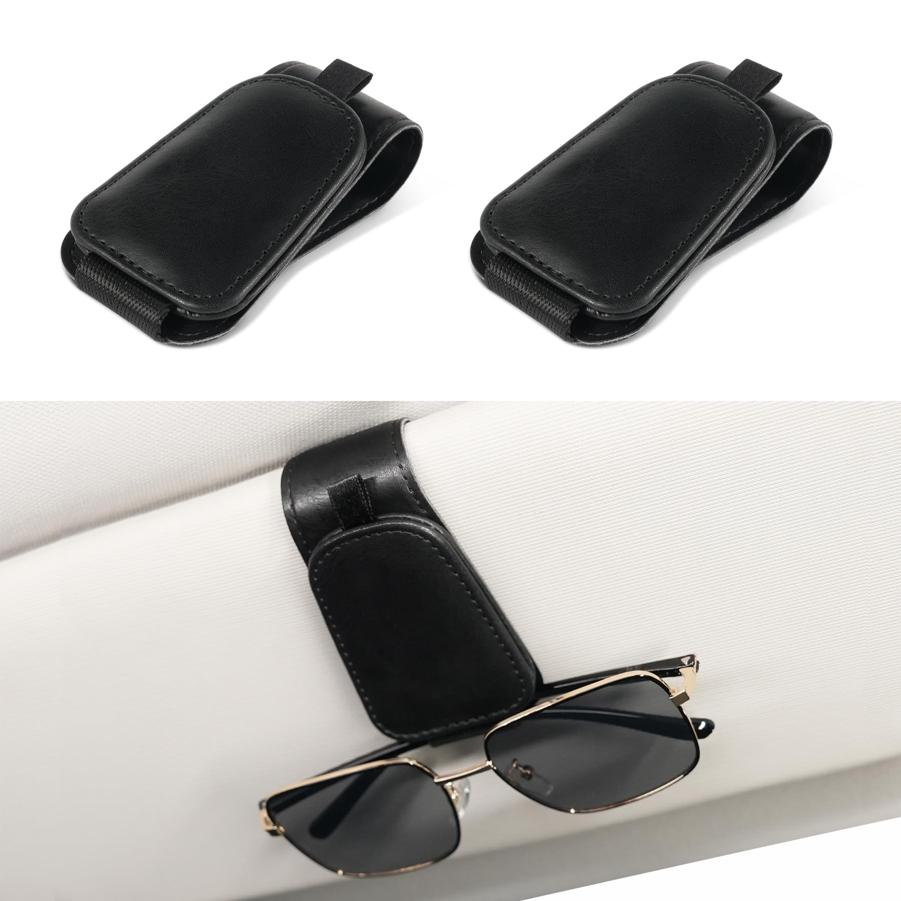 Amazon.com: SINGARO 2 Pack Sunglass Holder for Car Visor Sunglasses ...