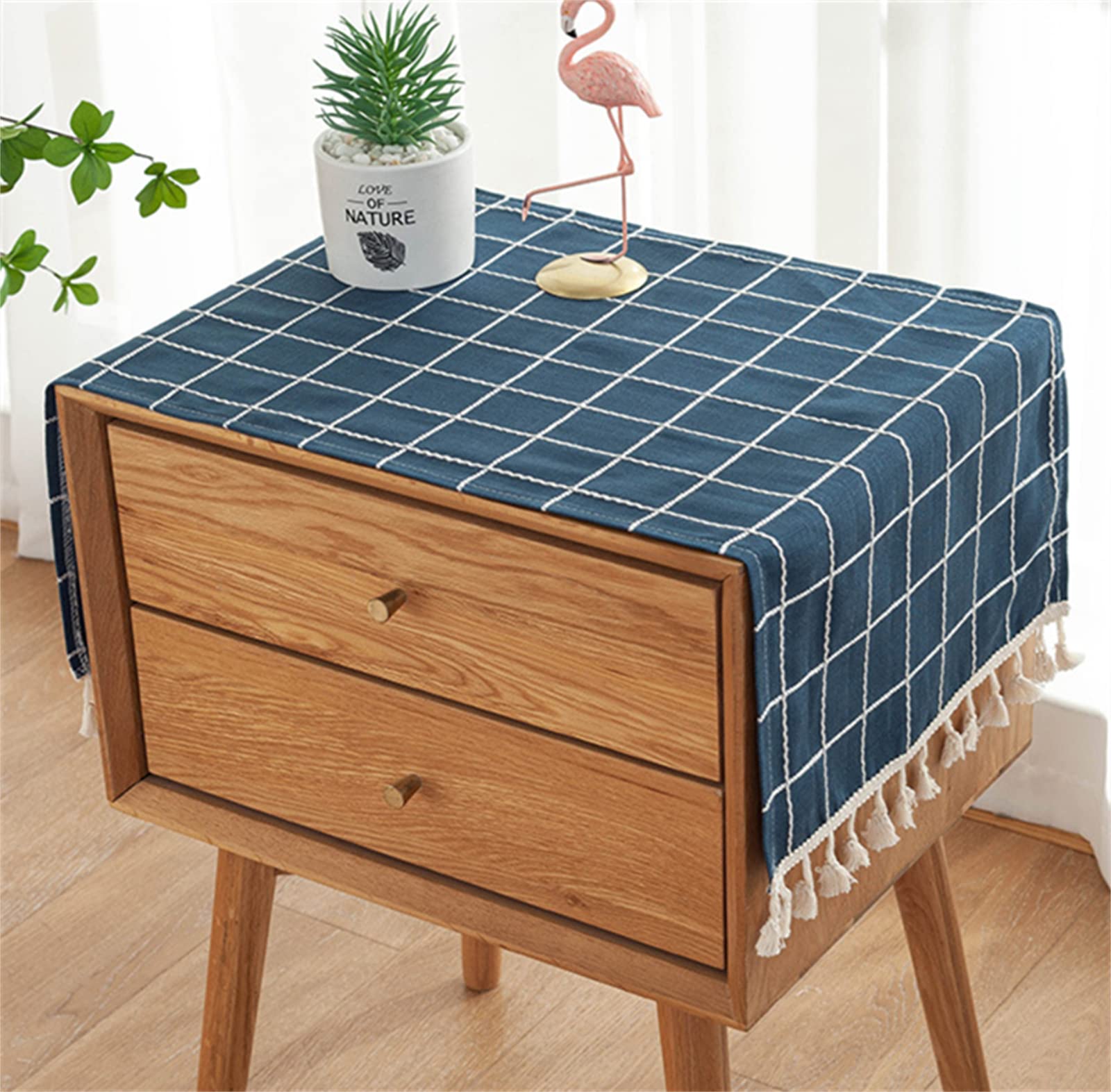 Amazon.com: Utobanh Simple Bedside Table Tassel Cover Cloth, Tablecloth ...