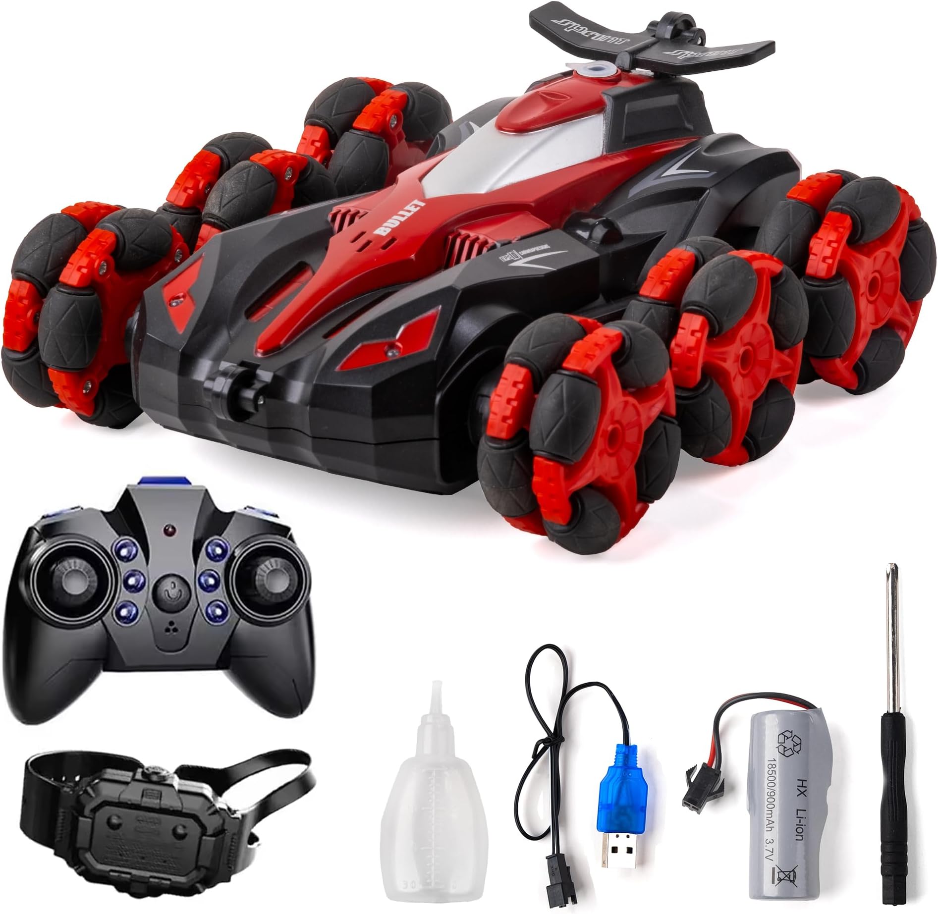 RC Car Toys, 6WD Remote Control Stunt Car, All-Terrain RC Car with 360 ...