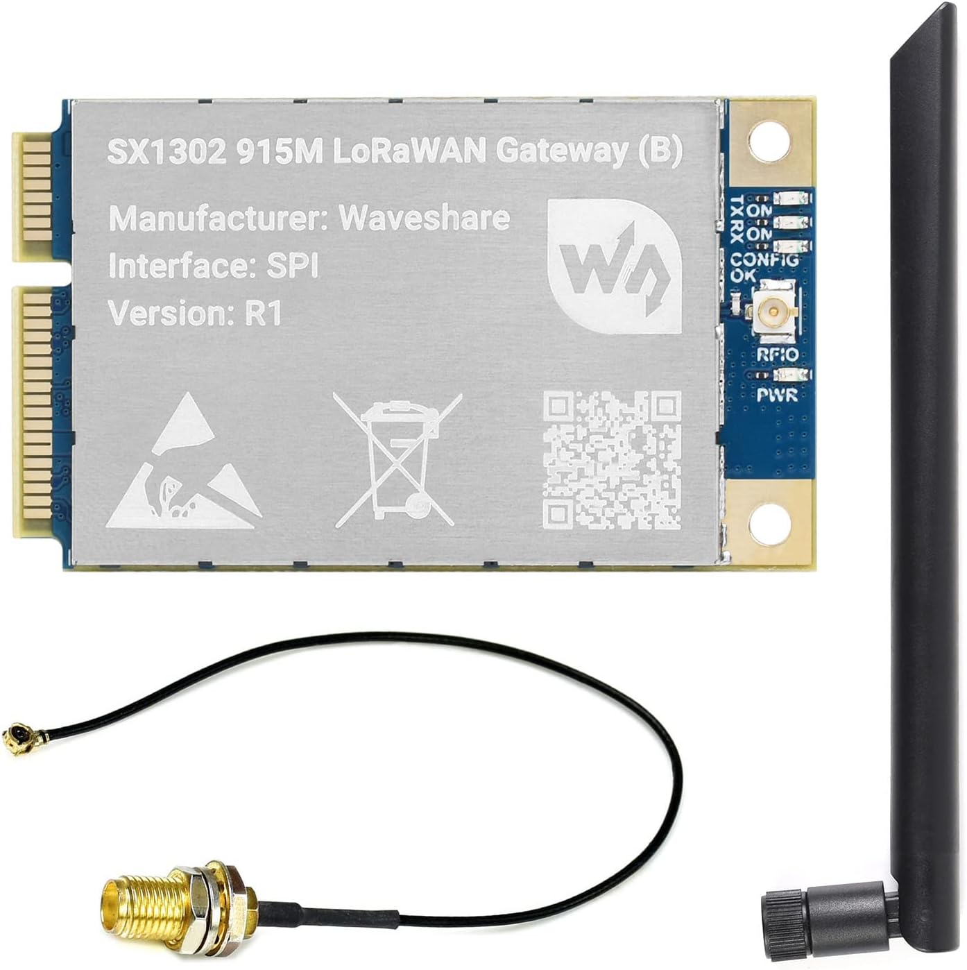 Amazon.com: Waveshare SX1302 915M LoRaWAN Gateway Module Compatible ...