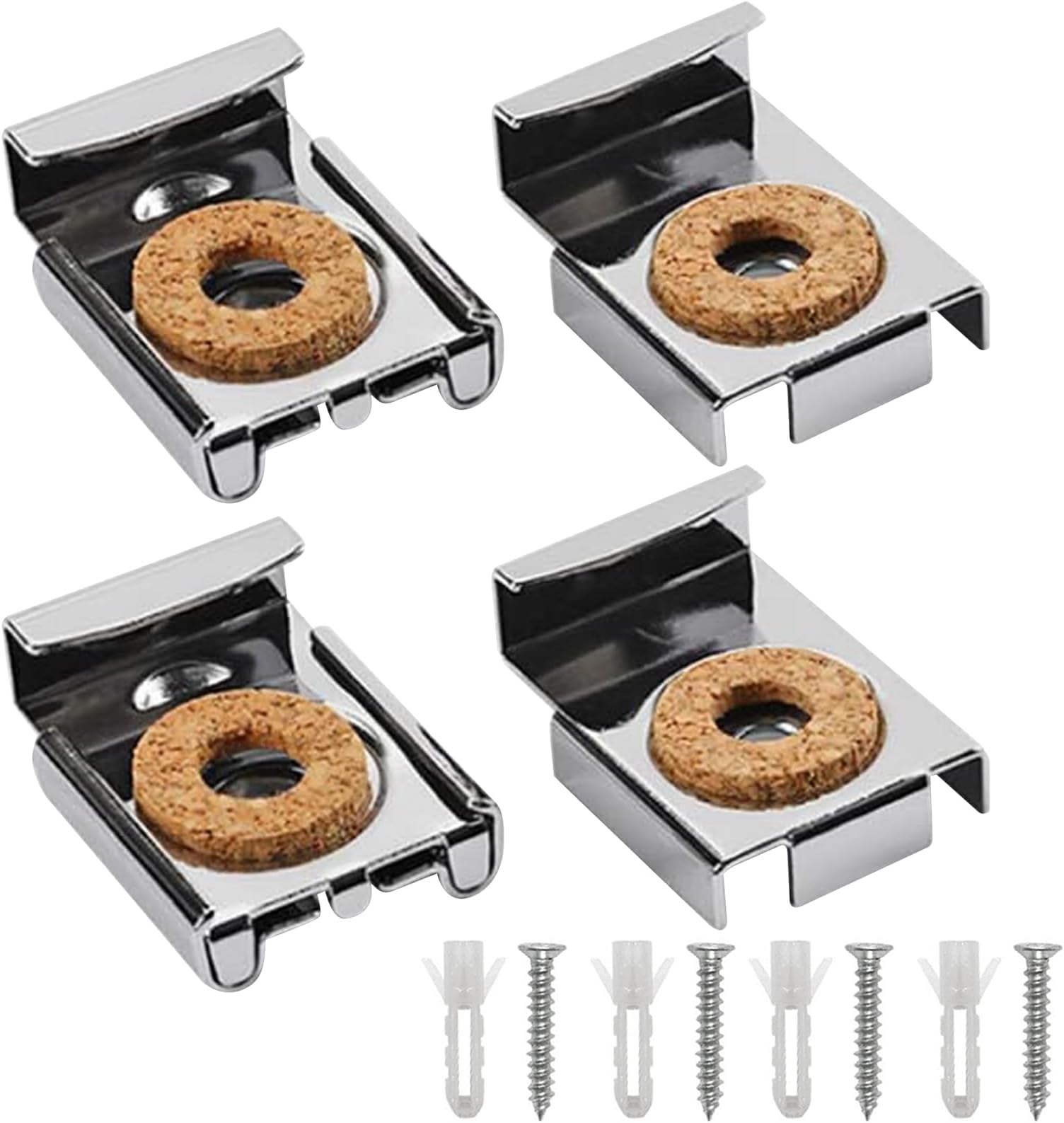 4pcs Frameless Wall Mirror Hanging Kit, Height Adjustable, Spring ...