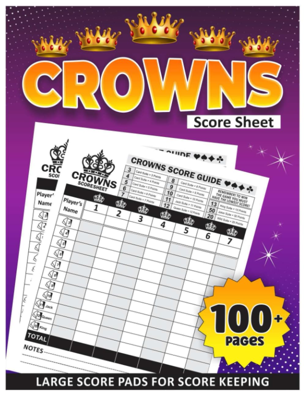 Crowns Score Sheets: Large Print Score Pads, (8.5 x 11 Inches ) 100 ...