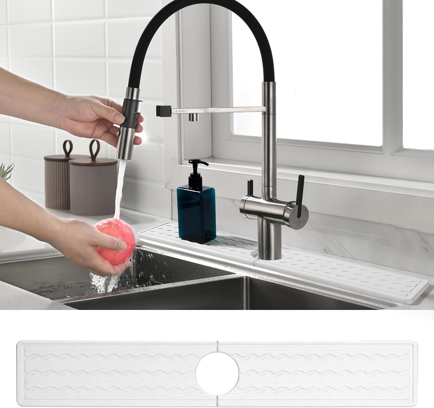 Amazon.com: Kitchen Faucet Absorbent Mat,Diatomite Stone Sink Tray ...