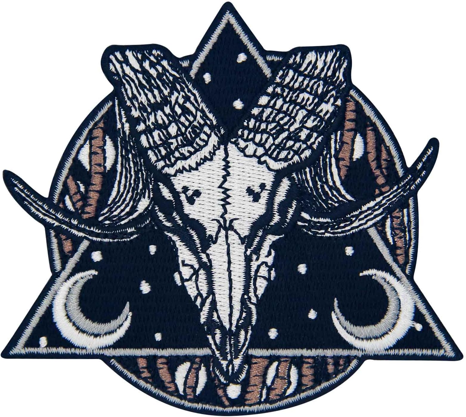 Amazon.com: ZEGINs The Occult Buffalo Bull Skull Patch Embroidered ...