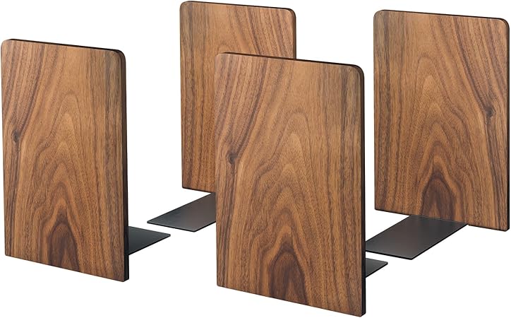 Amazon.com: Brosisincorp Walnut Wood Book Ends for Shelves - Hand ...