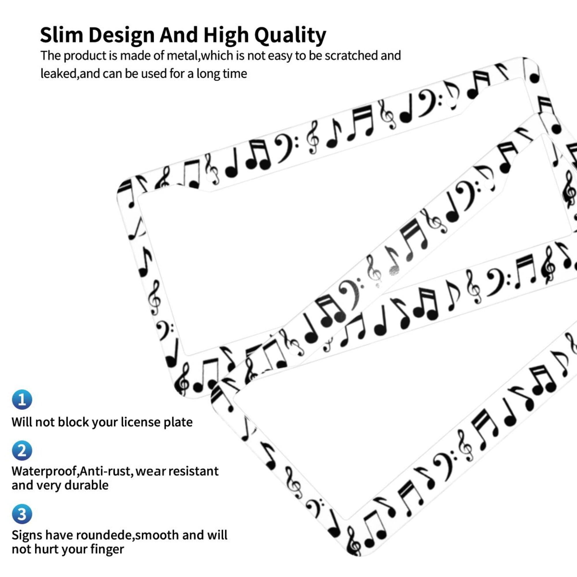 Snapklik.com : Blank Music Note License Plate Frame 2 Pack Blank Music ...