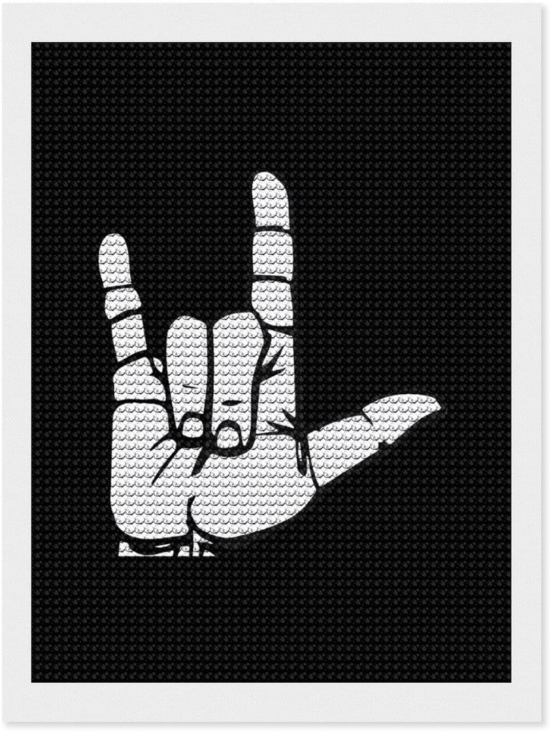 Amazon.com: ASL American Sign Language I Love You Diamond Art Painting ...