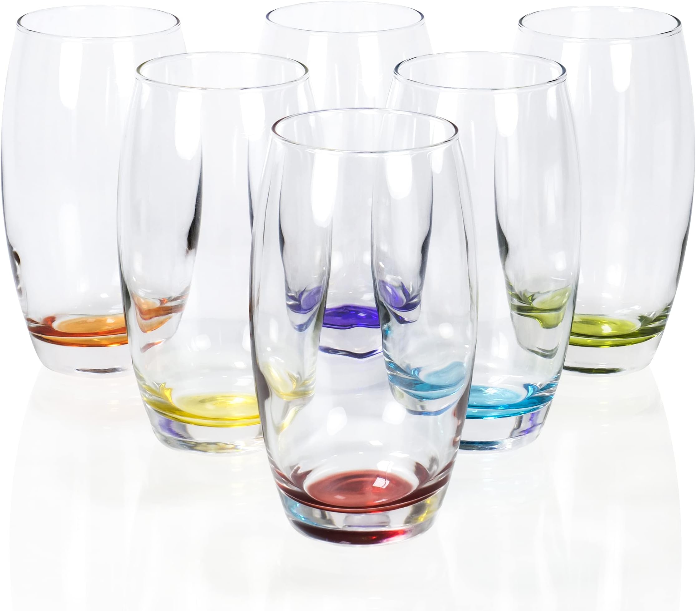 Amazon.com | Artisan Crafted Hand Blown Glass Tumblers,Colored Bubble ...