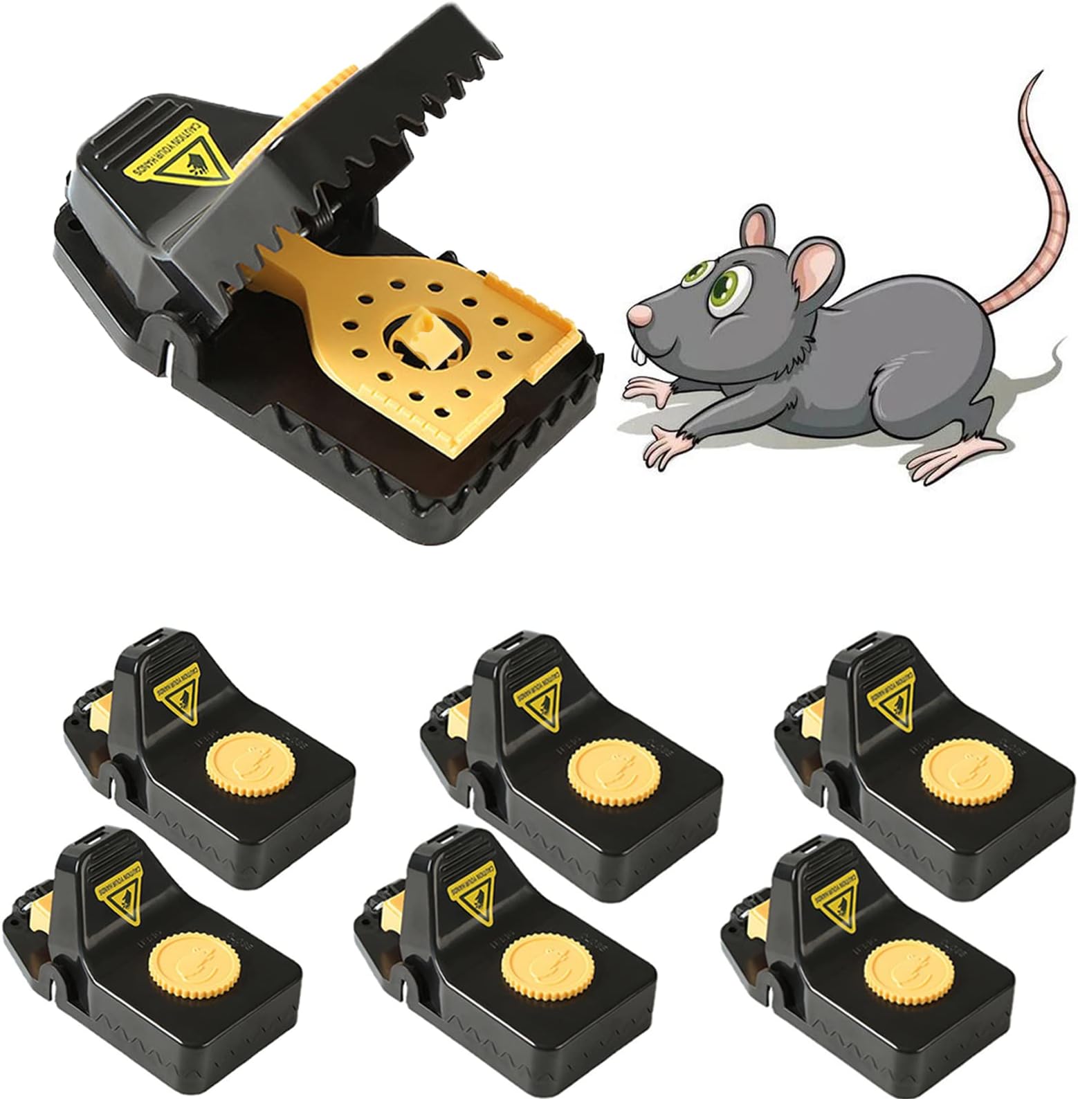 Amazon.com : Mouse Traps 6 Pack - for Indoor Outdoor, Small or Big Mice ...